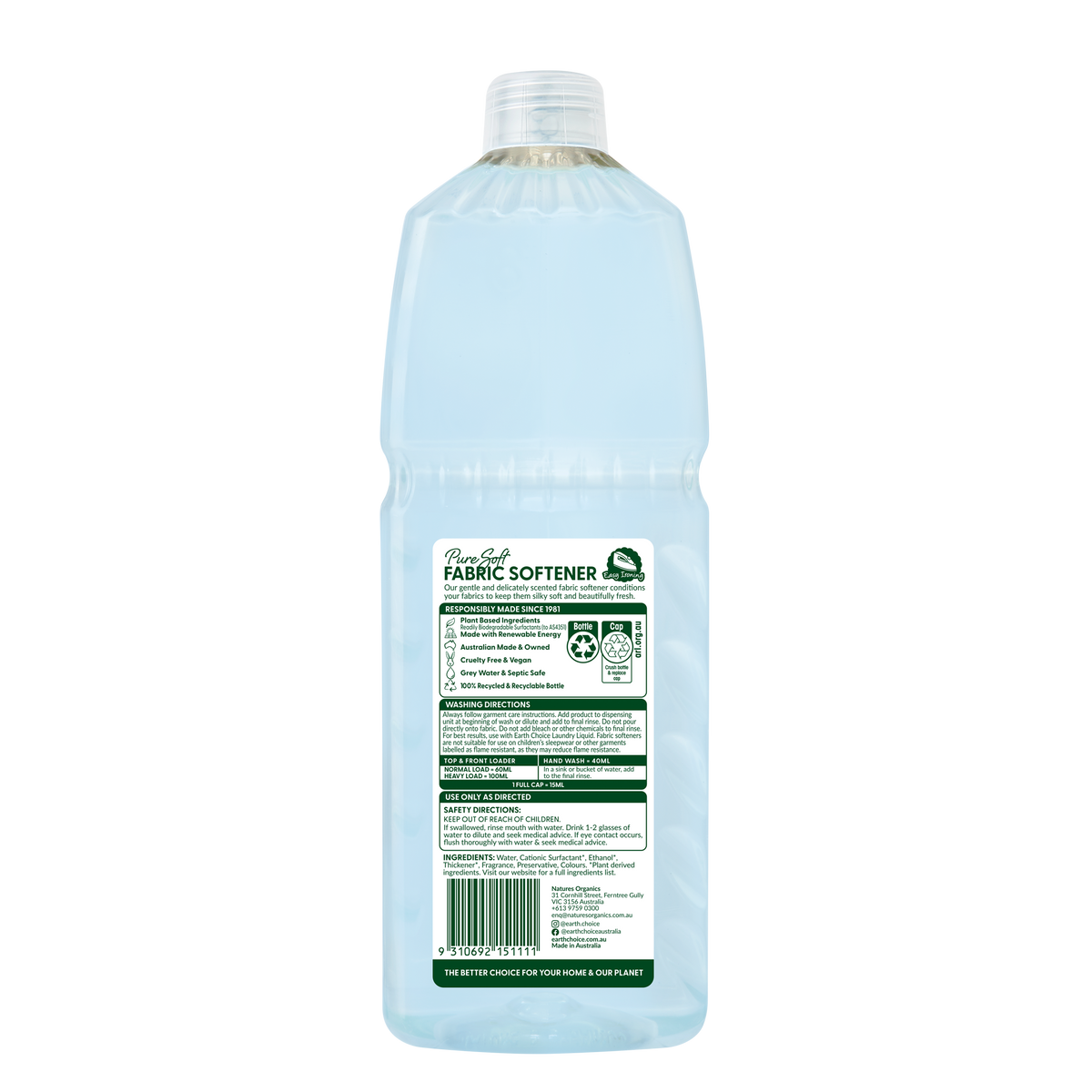 Earth Choice Laundry Liquid Detergent | Plant Based | Natures Organics