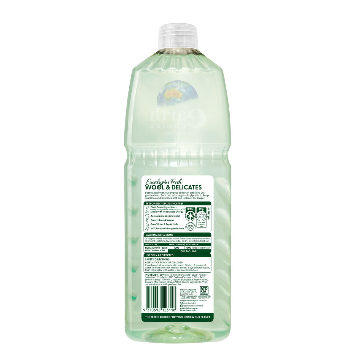 Earth Choice Laundry Liquid Detergent | Plant Based | Natures Organics
